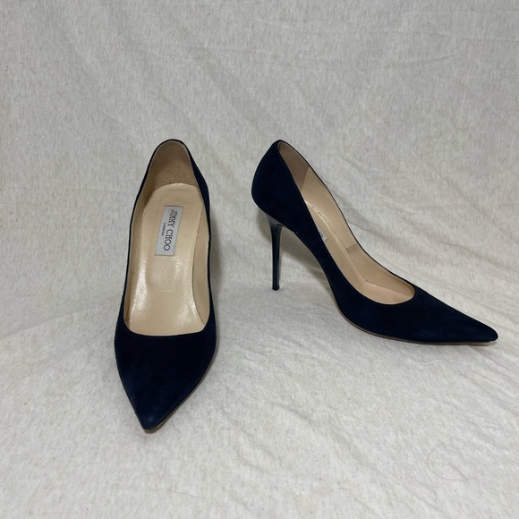 Shoes | Jimmy Choo Anouk Heels In Navy Size 39 12 | Poshmark
